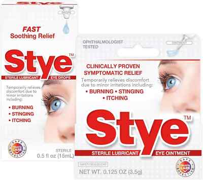 SM Stye Lubricant Eye Ointment 0.125oz + Lubricant Eye Drops 0.5oz | eBay