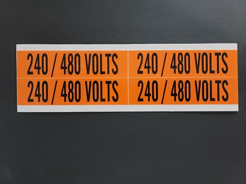 240/480 VOLTS - Voltage Label & Conduit Marker, 5 Cards (20x Labels ...