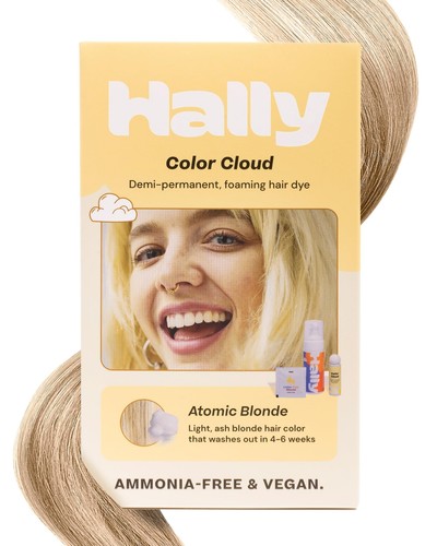Hally Hair Color Cloud Hair Dye Atomic Blonde - Demi-Permanent Foam ...