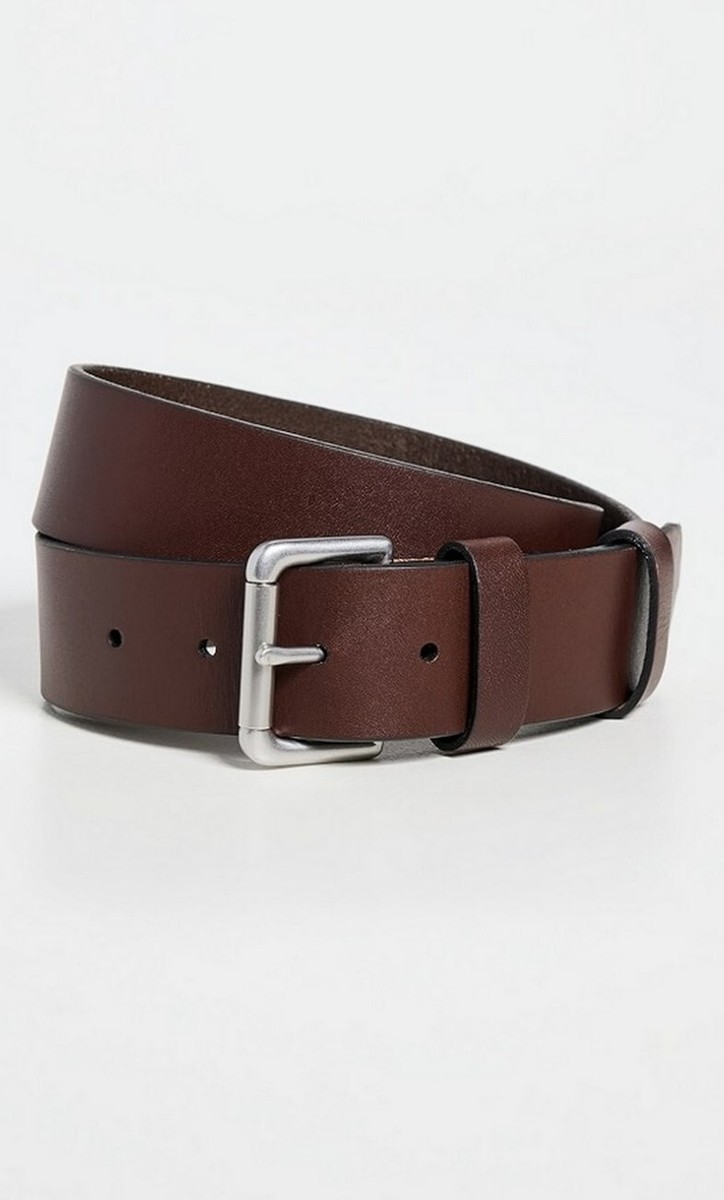 Polo Ralph Lauren Men's Saddle Logo Patch Leather Belt Brown Clay