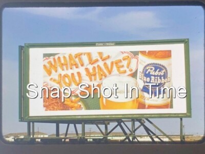 Pabst Blue Ribbon Beer Bottle Mug Billboard Beer Sign Advertising Slide ...