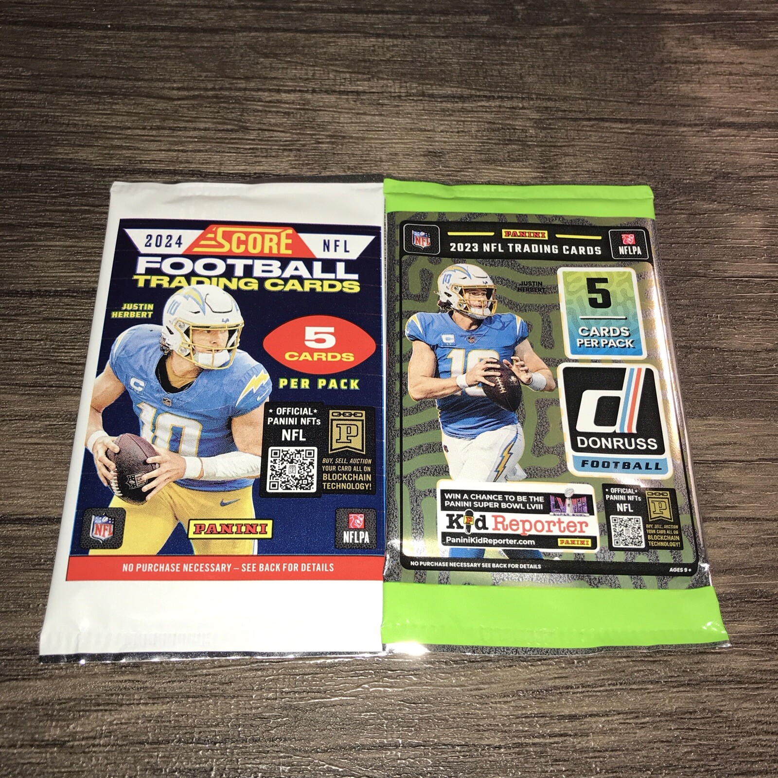 (1) 2024 Score Football & (1) 2023 Donruss Football-5 Card Packs ...