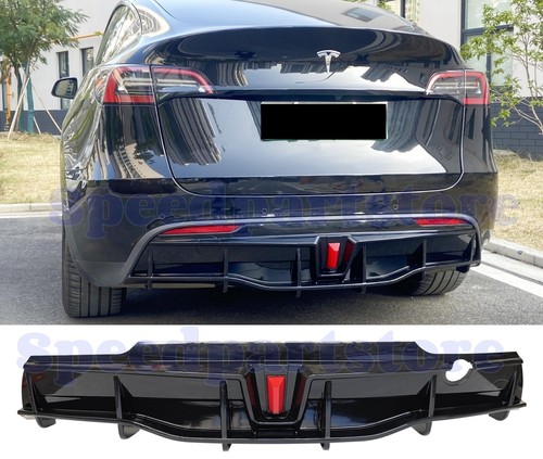 FOR 2020-2024 TESLA MODEL Y PERFORMANCE REAR BUMPER DIFFUSER W/LIGHT ...