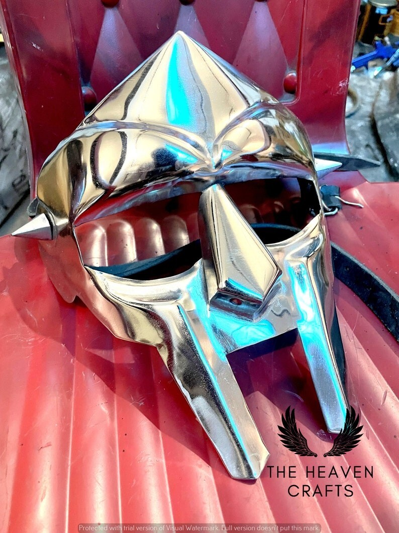Christmas Gladiator Mask MF Doom Mask Nickel Chrome Plating Finish ...