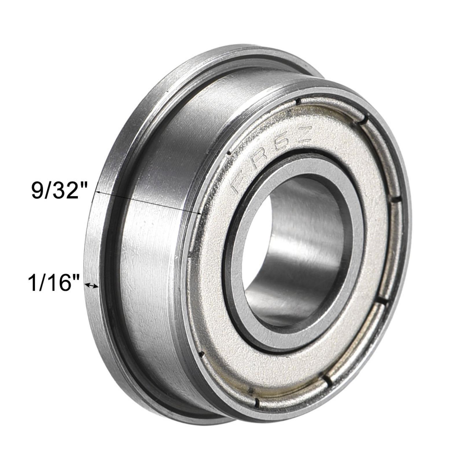 10pcs FR6ZZ Flange Ball Bearing 3/8x7/8x9/32 inch Shielded Chrome Steel ...