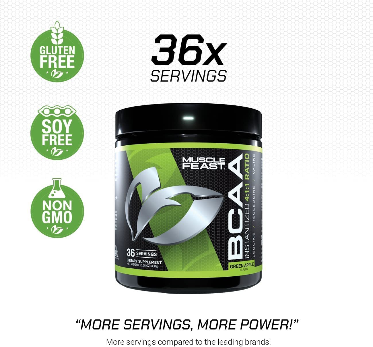 Vegan BCAA Powder 4:1:1 Ratio, Unflavored, Keto Friendly, Sugar Free ...
