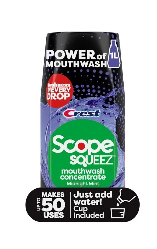 New Scope Squeez Mouthwash Concentrate, Midnight Mint, 50mL Bottle 1 ...