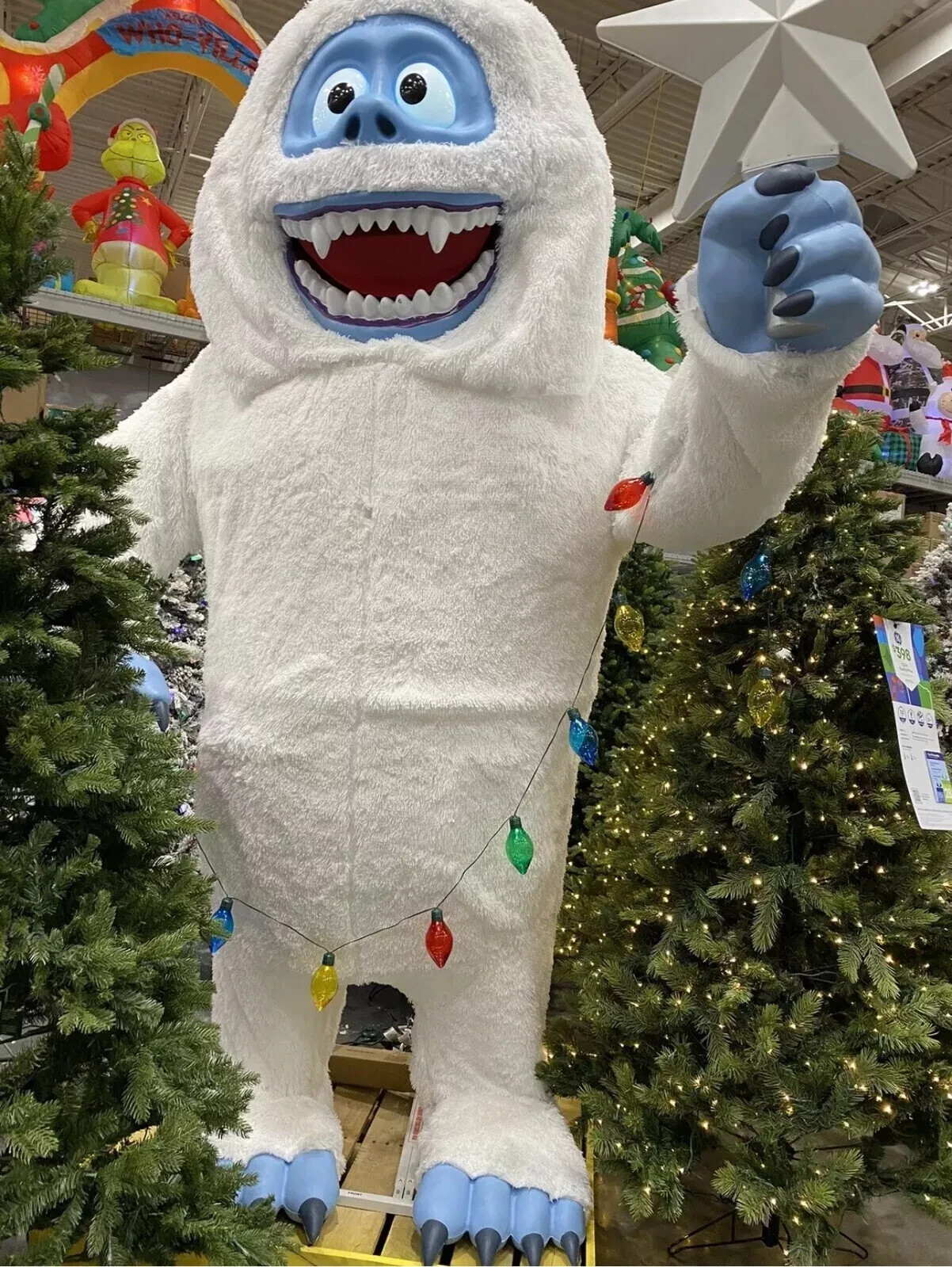 Rudolph The Red-Nosed Reindeer 9.75-ft Laughing LED Bumble Animatronic ...