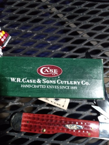 2002 Case XX Dark Red SilverScript Cheetah W/ Scrolled Bolsters In Tin ...