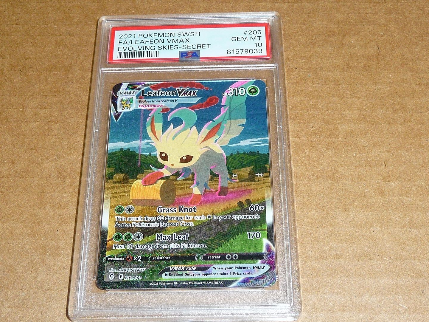 2021 Pokemon Sword Shield FULL ART LEAFEON VMAX EVOLVING SKIES SECRET ...