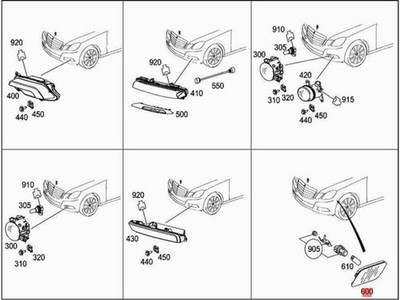 Genuine MERCEDES S212 W212 Side-marker lamp left Turn signal lamp ...