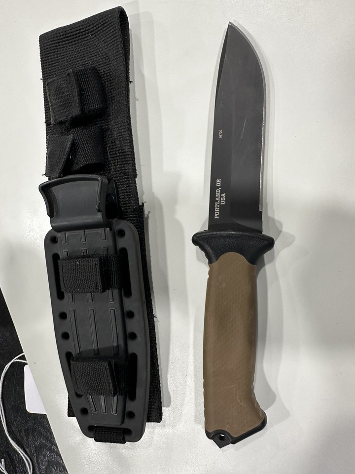 Gerber Prodigy Fixed Blade Knife Coyote Brown Tan Grip Discontinued USA ...