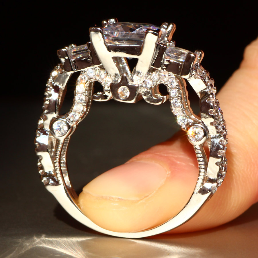 Yayi jewelry 925 Silver Filled Zirconia Birthstone Engagement Wedding ...