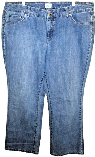 JMS Stretch Straight Leg Acid Wash Denim Blue Jeans Plus Size 18W Women ...