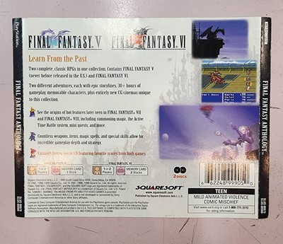 Final Fantasy Anthology Back Case Cover Art ONLY (PlayStation 1 PS1) | eBay