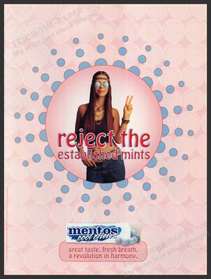 Mentos Cool Chews 2000s Print Advertisement 2001 Hippie Girl Reject ...