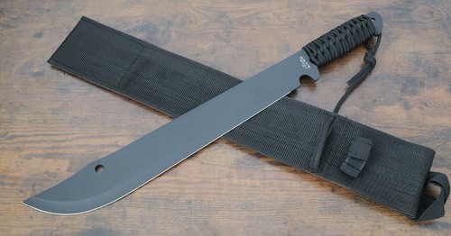 21” Machete Black Tactical Stealth Ops Nylon Sheath Back Strap Belt ...