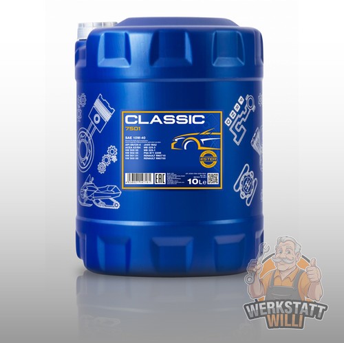 10L LITER MANNOL CLASSIC 10W-40 MOTORÖL MOTOREN-ÖL 10W40 für VW ...