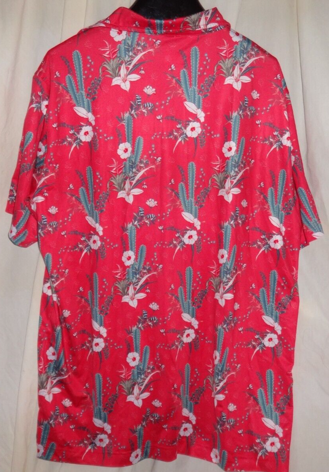 Waggle Golf Polo Shirt Mens 2XL Cactus All Over Print Stretch ...