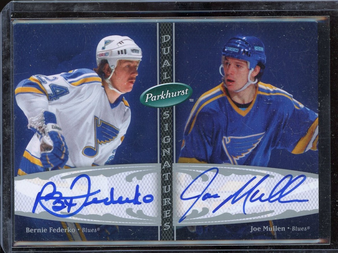 2006-07 Parkhurst Autographs Dual #DAFM Bernie Federko/Joe Mullen | eBay