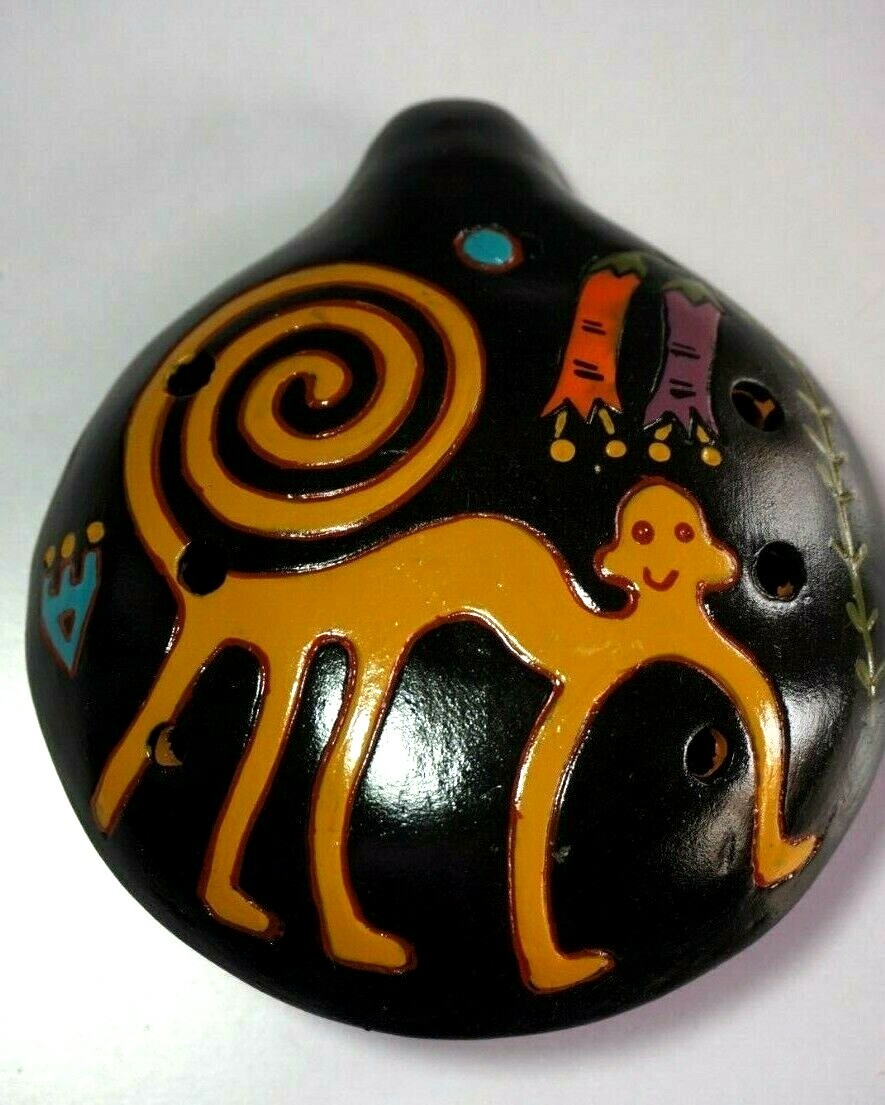 Peruvian Andean Inca style Big Ocarina - Musical instrument - mono line ...