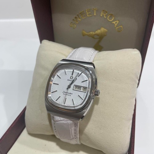 Omega Seamaster TV Screen Auto Watch White Dial 35.5mm Vintage Working ...