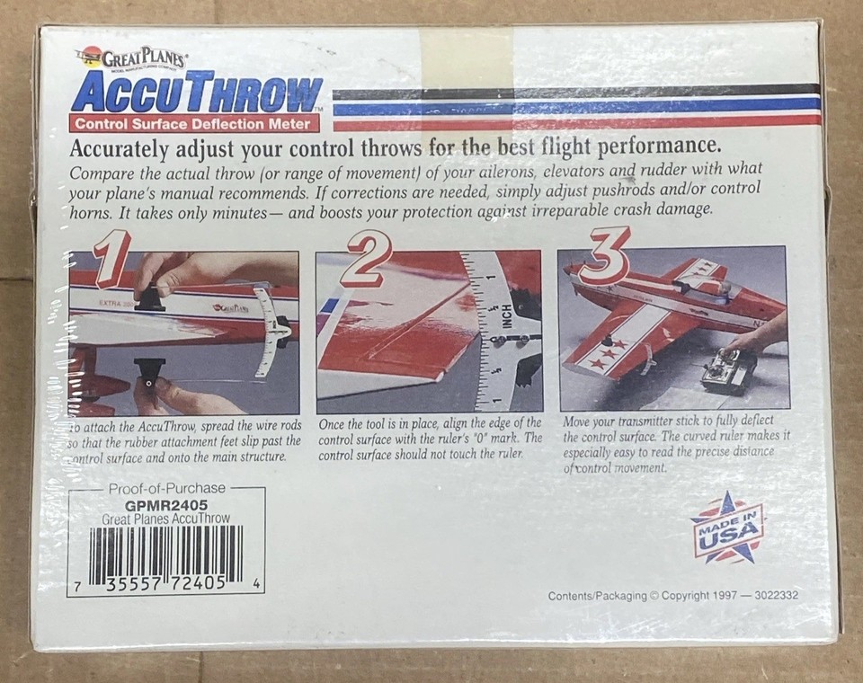 Great Planes Accu Throw Surface Deflection Meter NEW Sealed | eBay
