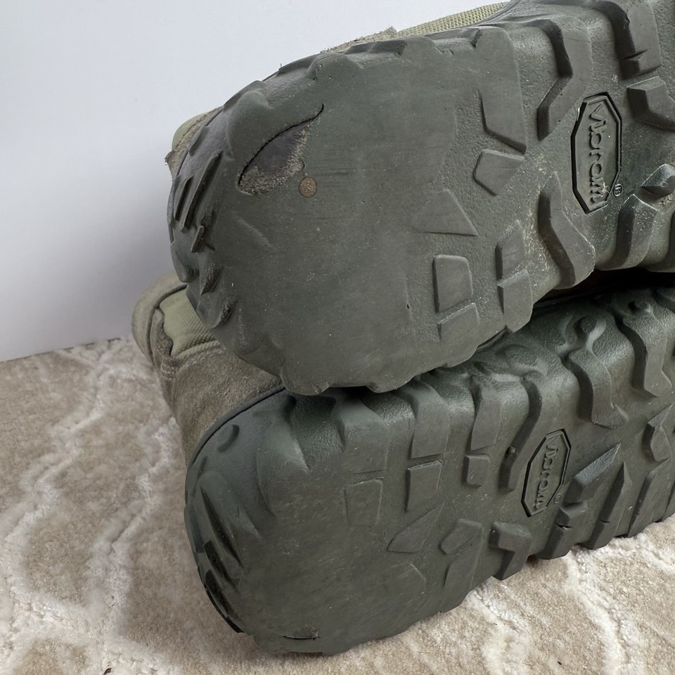 Rocky Boots rkyco27 S2V boots green suede leather Size 12w Vibram Sole ...