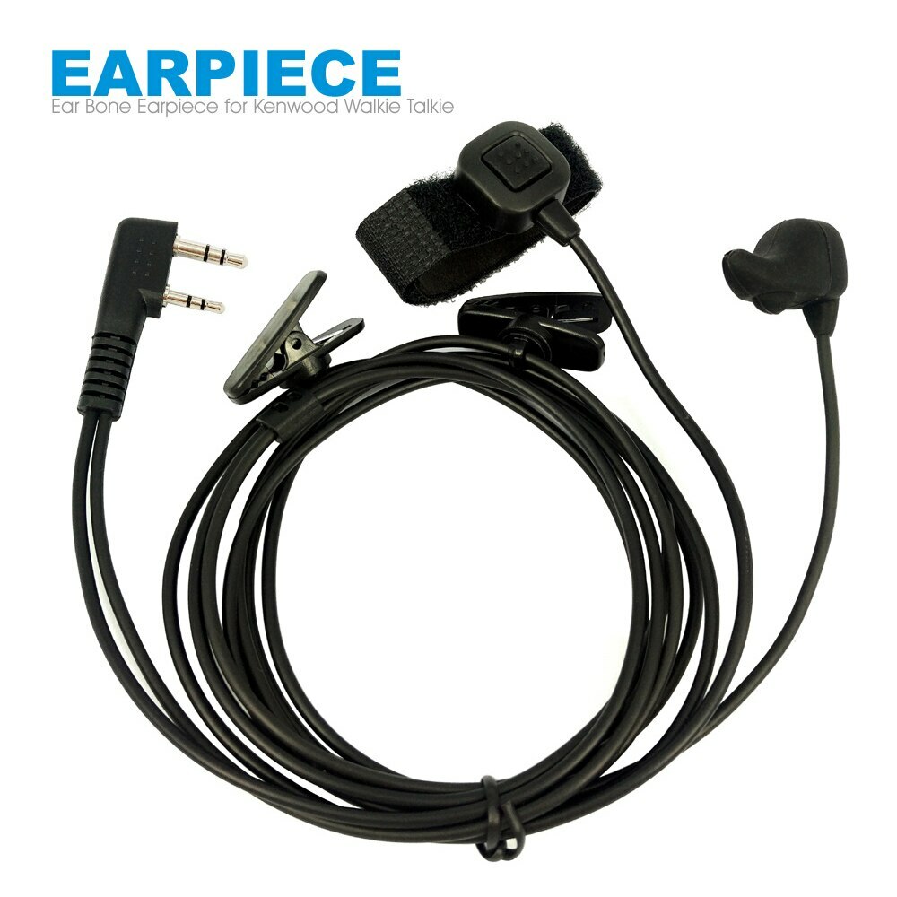 Vibrate Ear Bone Earpiece Speaker Mic 2 in 1 Finger PTT Headset For ...