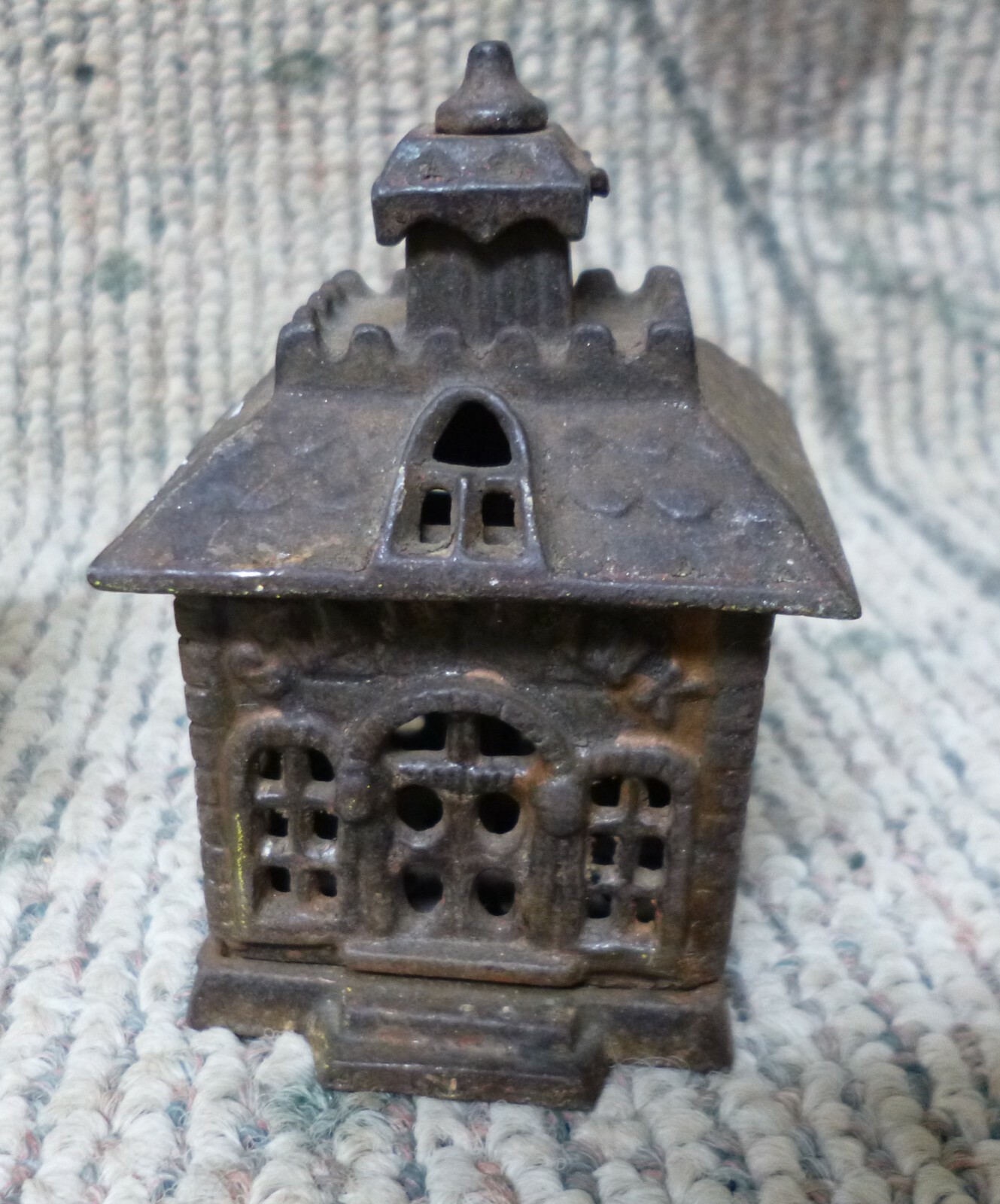3 Antique Small Sized Cast Iron Still Banks, Presto, Cupola & State ...