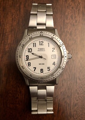 Timex Indiglo Stainless Steel WR 30M Watch. Works Well…⭐️Needs Battery⭐ ...