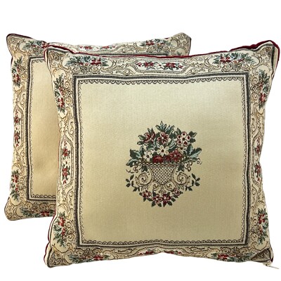 Lenox China AUTUMN Linens 14" x 14" Decorative Throw Pillows Tapestry ...