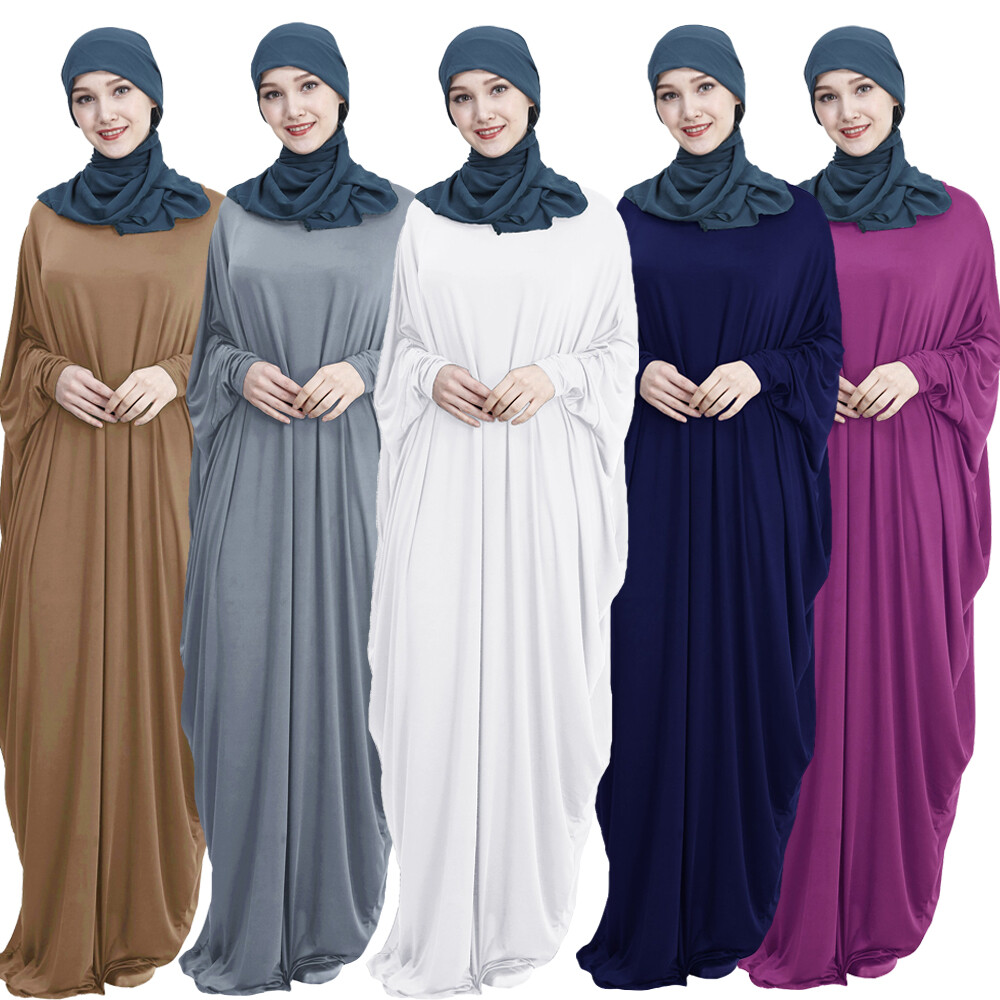 Muslim Women Abaya Batwing Sleeve Robe Ramadan Islamic Prayer Kaftan ...