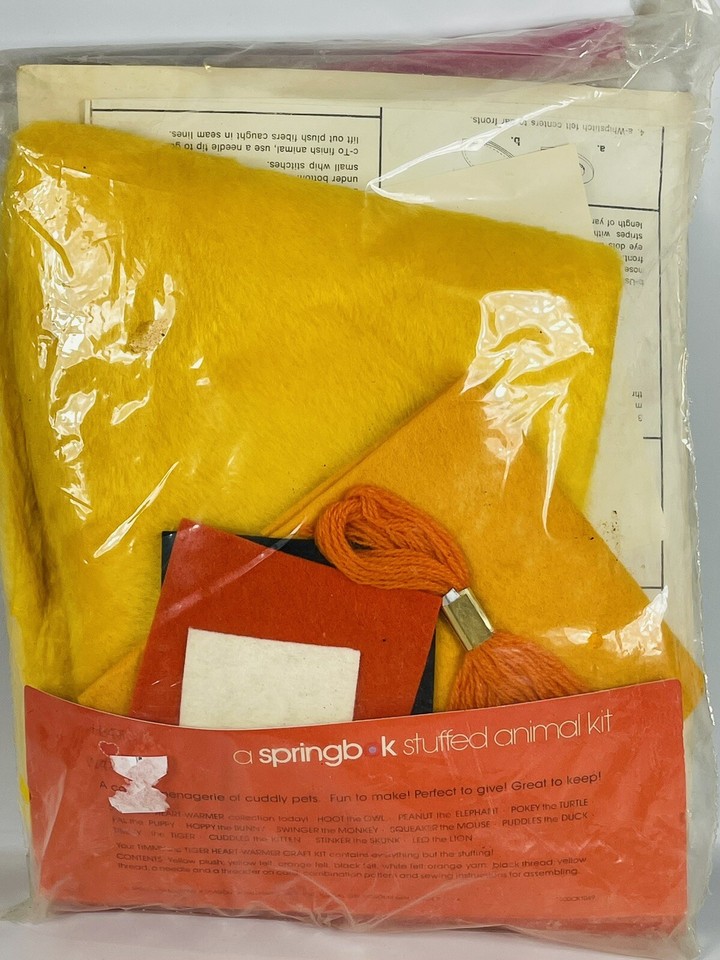 Vintage Springbok Stuffed Animal Kit TIMMY THE TIGER Heart Warmer New ...