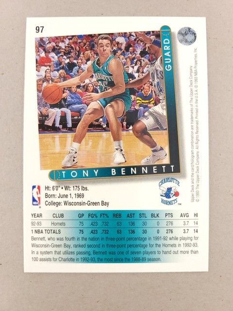 1993-94 Upper Deck - #97 Tony Bennett for sale online | eBay