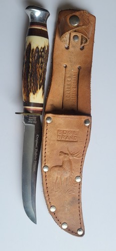 Vintage Edge Mark # 477 Knife Fixed Blade Buffalo Skinner Solingen ...