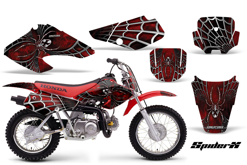 HONDA XR 70 2001-2003 GRAPHICS KIT CREATORX DECALS SPIDERX RED | eBay