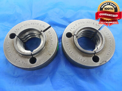 1 1/2 4 NA LEFT HAND ACME THREAD RING GAGES 1.5 GO NO GO P.D.'S= 1.3450 ...