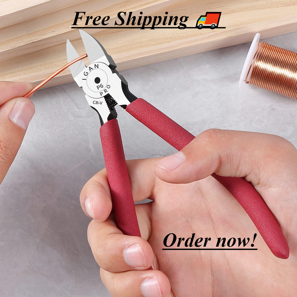 IGAN-P6 Wire Flush Cutters, 6-Inch Ultra Sharp & Powerful Side Cutter ...