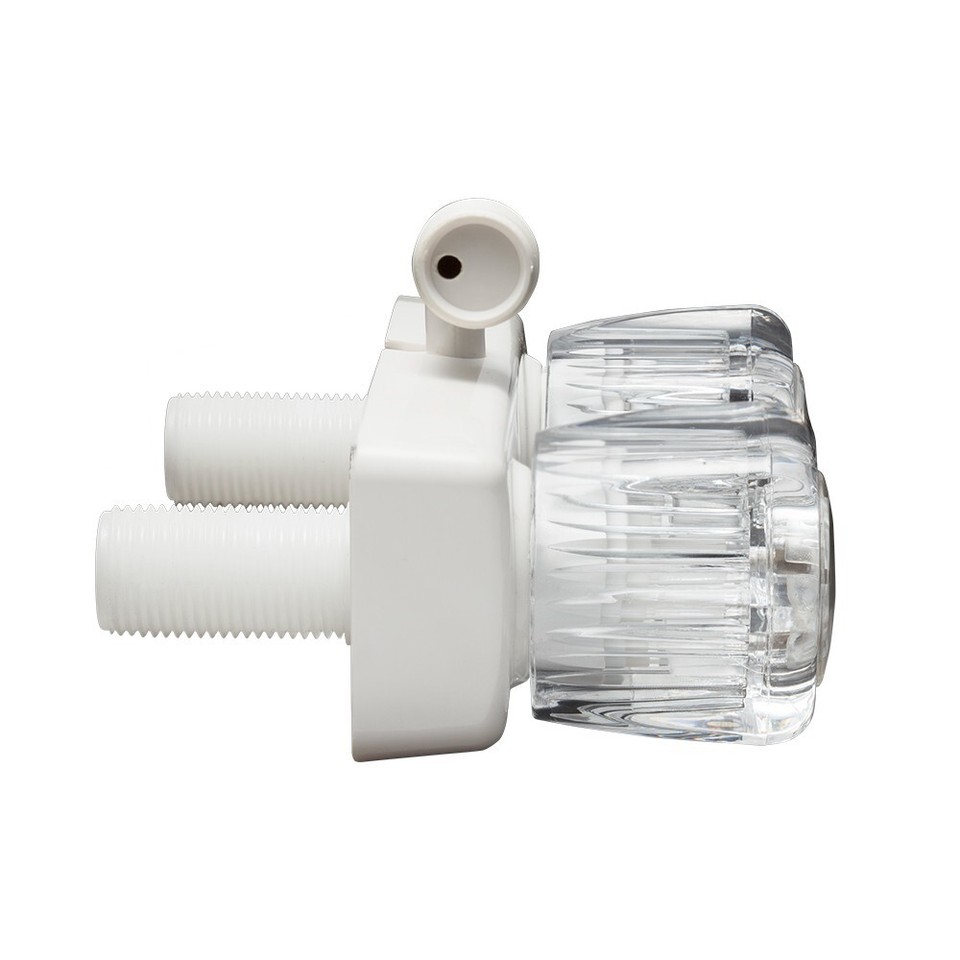 Dura White Plastic Shower Control Valve with Crystal Acrylic Knobs ...