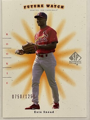 2001 SP Authentic Esix Snead Future Watch Rookie RC /1250 #116 Baseball ...