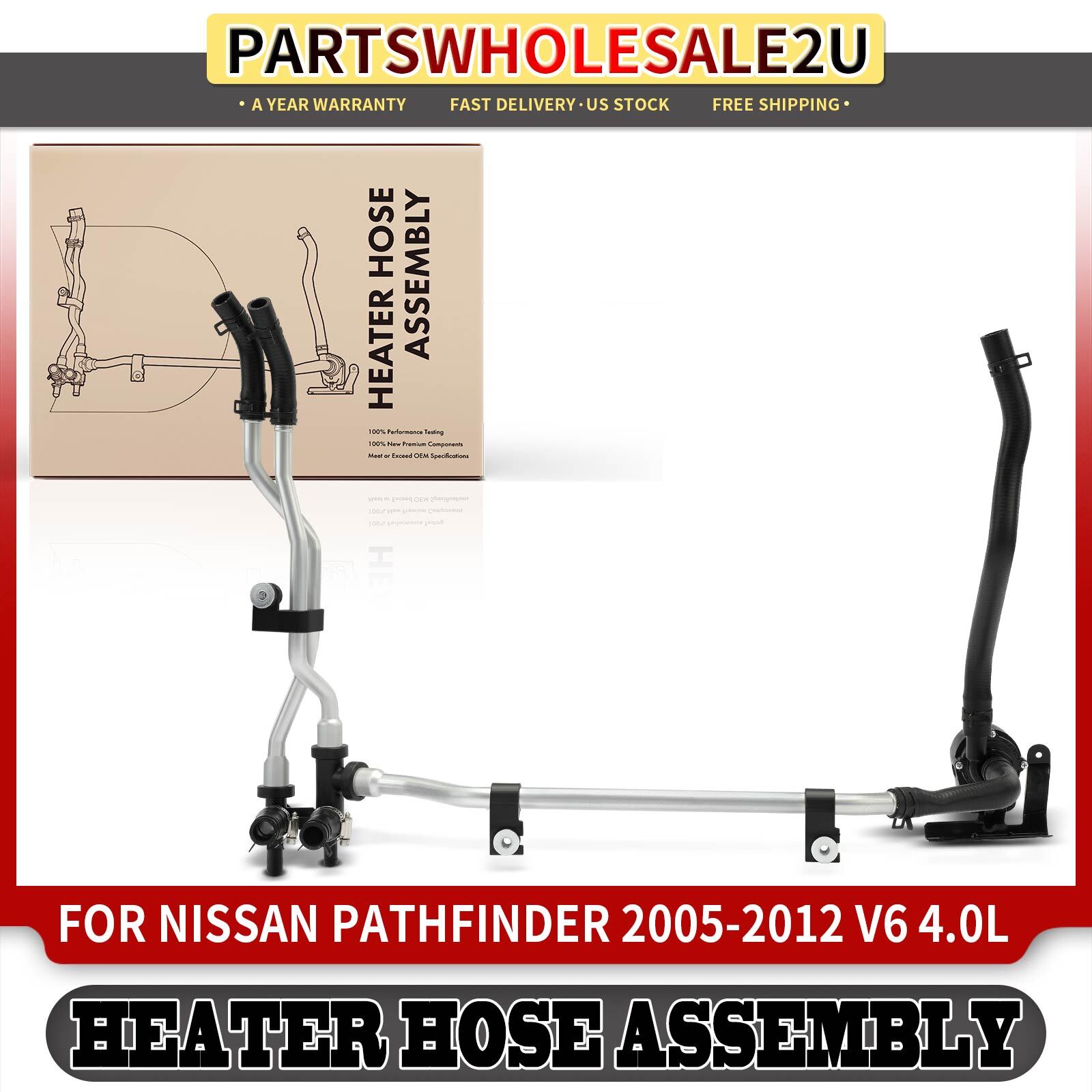Heater Hose Pipe Tube Assembly w/ Blend Valve for Nissan Pathfinder ...