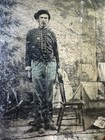 1/4 Tintype Civil War Soldier Camp Scene Backdrop Original 1860s Photo ...