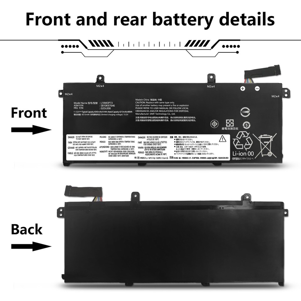 L18M3P73 Battery For Lenovo ThinkPad T490 T495 P14s T14 Gen 1st 2nd ...