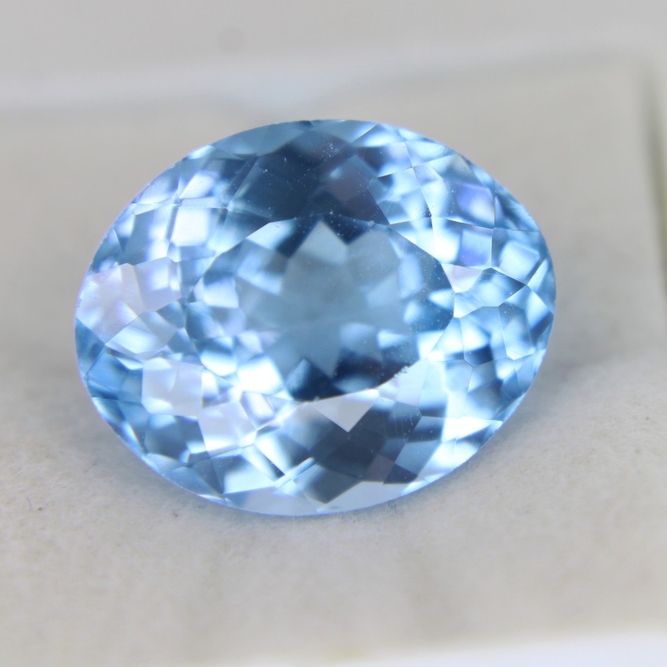 Natural Blue Zircon 11.00 Ct Oval Cut Stunning Certified Cambodian ...