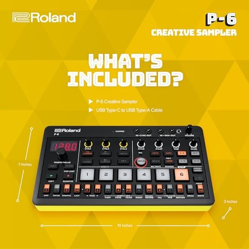 Roland AIRA Compact P-6 Creative Sampler Built-in Microphone 10.6 x 18. ...