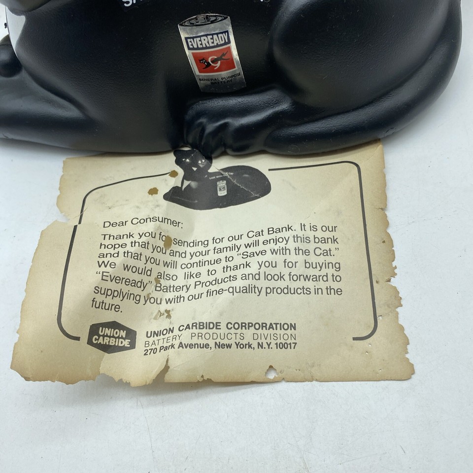 eveready battery New In Box Black Cat Piggy bank Coin 1981 | eBay