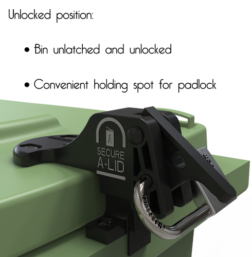 Wheelie bin lock, wheelie bin, wheelie bin lid lock, gravity lock, bin ...