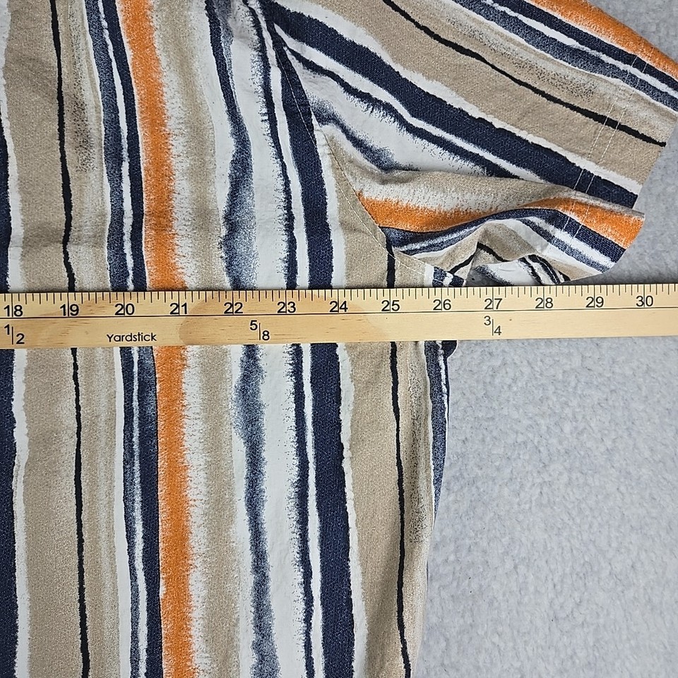 Sean John Button Up Shirt Mens Size 2XL Multicolor Striped Short Sleeve ...