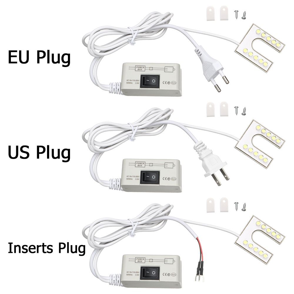 EU US Plug LED Portable U Shape Gooseneck Lamp Sewing Machine Light ...